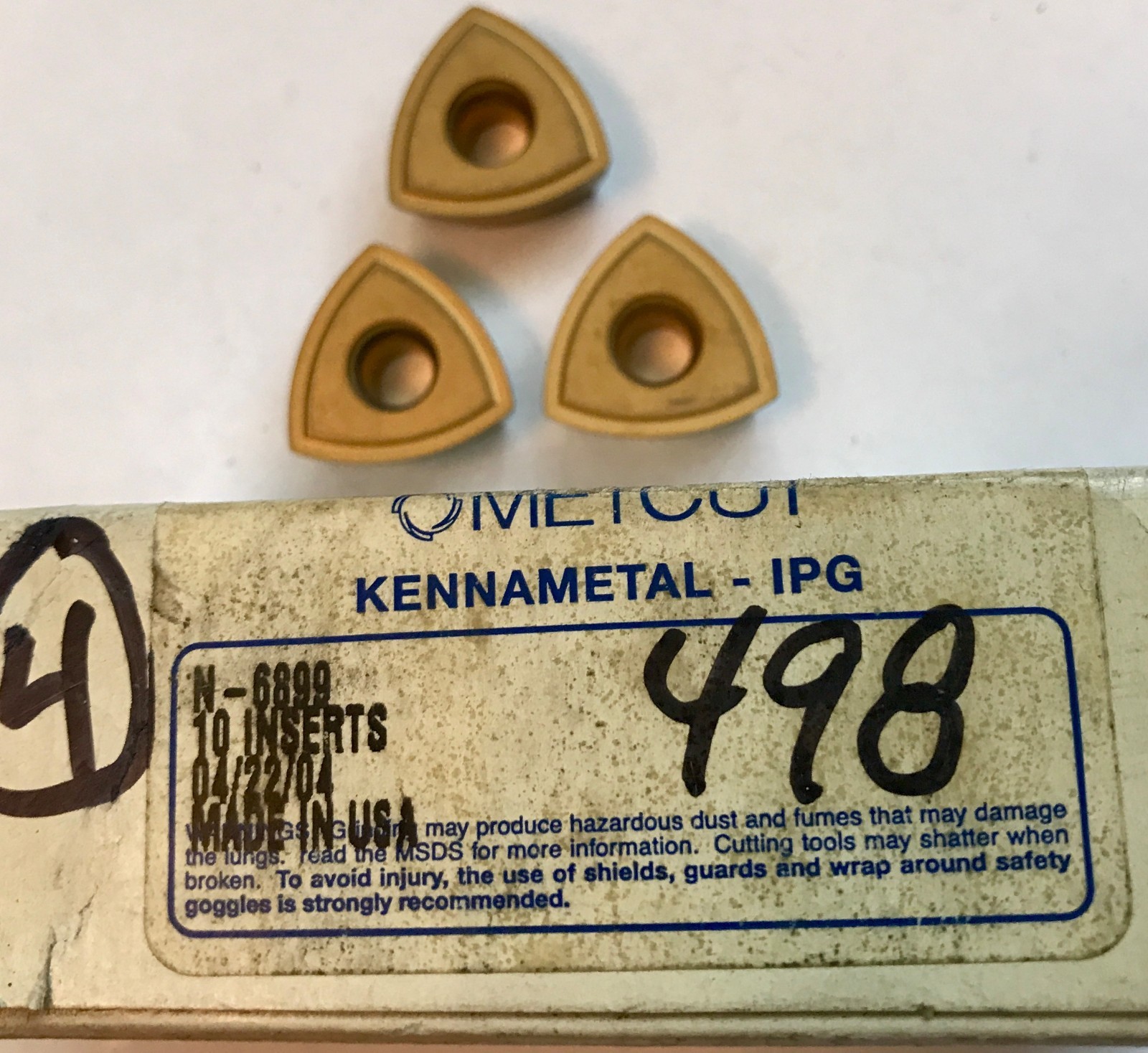 METCUT KENNAMETAL Carbide Inserts - N-6899 - Qty. 3 - NEW | eBay