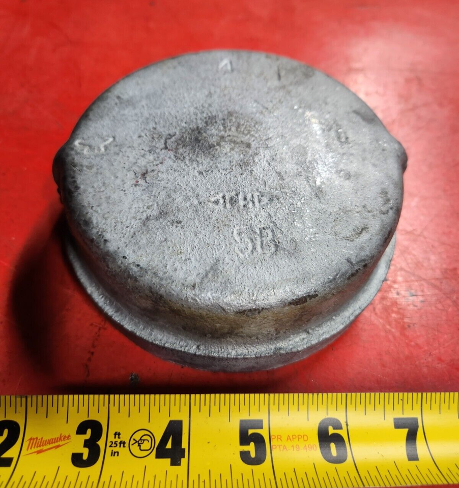 4" USA Round Cap Female NPT Galvanized Malleable Iron Class 150 ...