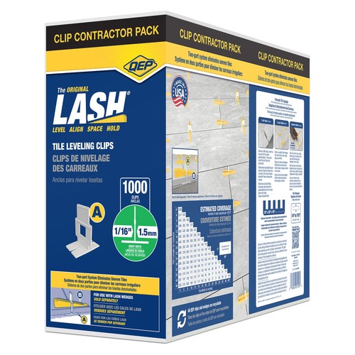 LASH Tile Leveling System, Part A, Clips for 1/16" Grout (1,000 Pack ...