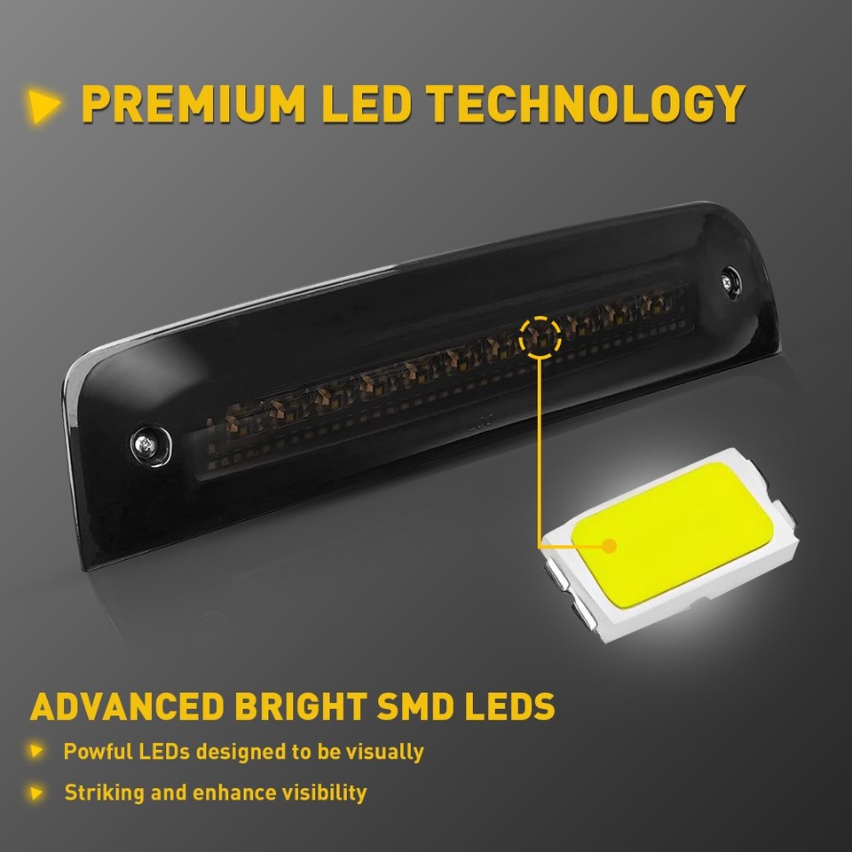 For 2009-2018 Dodge Ram 1500/2500/3500 Strobe Smoked LED High Mount ...