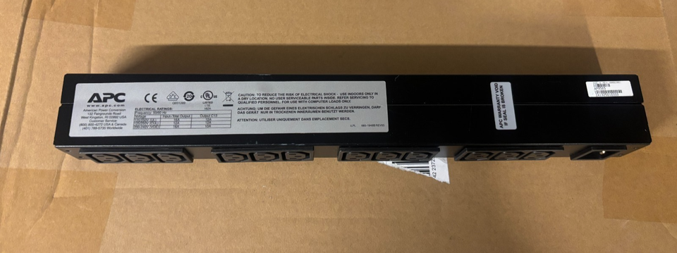 APC PDU Power Distribution Board AP9565 1U 3.7kW 230V 16A or 3.3kW 208V ...