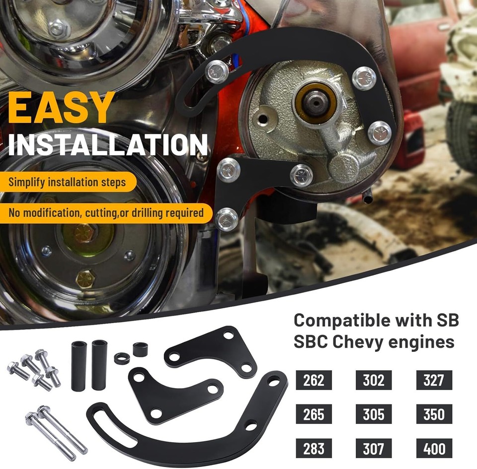 Power Steering Pump Mounting Bracket Fit For GM Chevy 350 SWP LWP ...