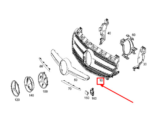 NEW MERCEDES-BENZ A W176 AMG RADIATOR GRILLE BEAM A1768880860 OEM NO🇺🇸 ...