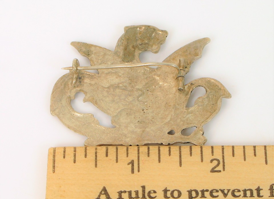 ANTIQUE BEAUTIFUL STERLING SILVER VICTORIAN ERA GRIFFIN PIN RENNAISANCE ...