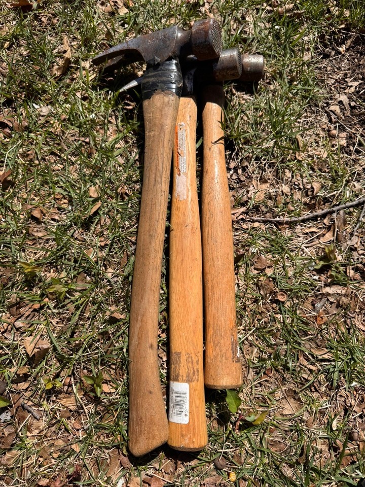 Vintage Vaughn 24oz 23oz 20oz Framing Hammer Lot Waffle Head USA Steel ...