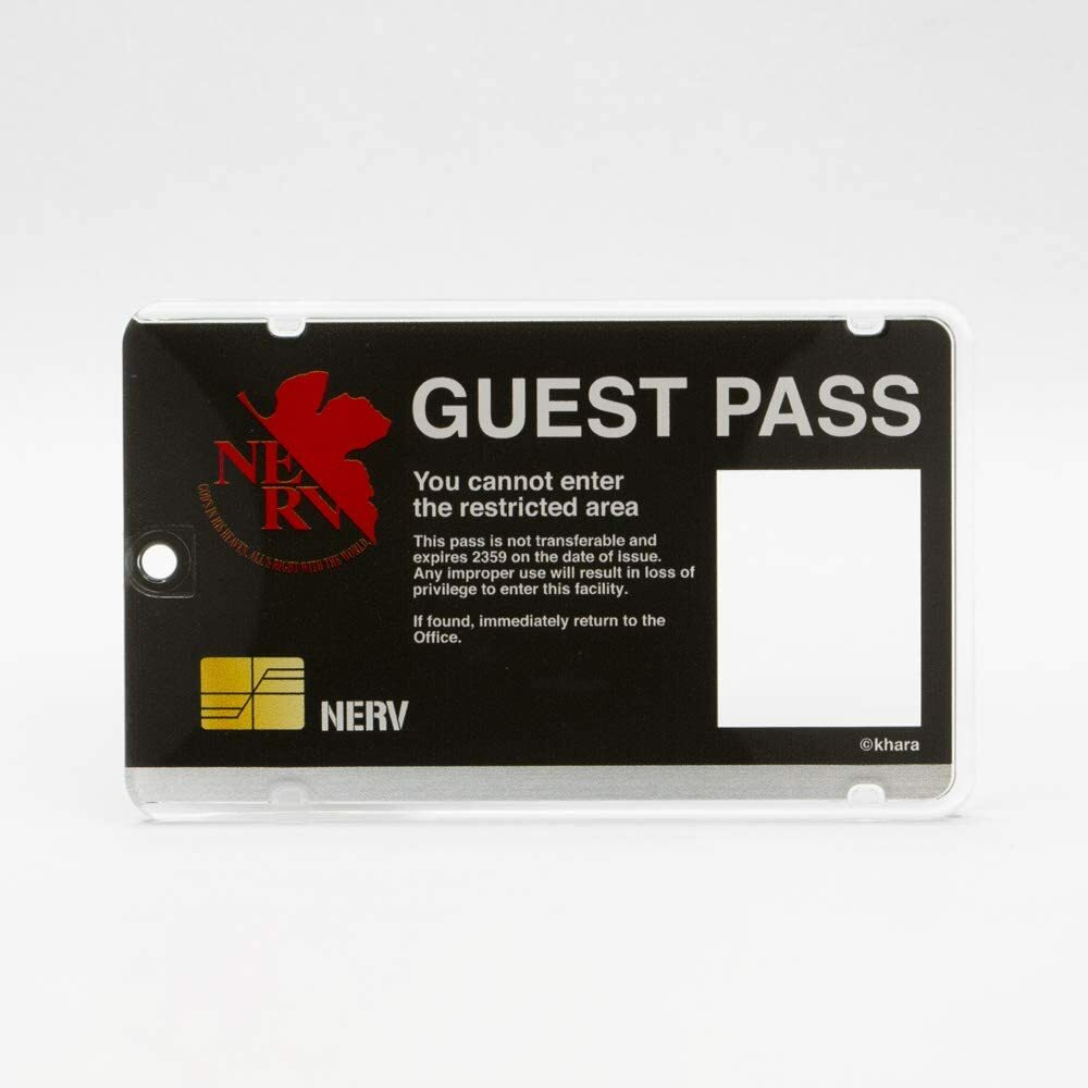 EVANGELION Acrylic Pass Case NERV ID Card Holder GUEST PASS 59mm x 96mm ...