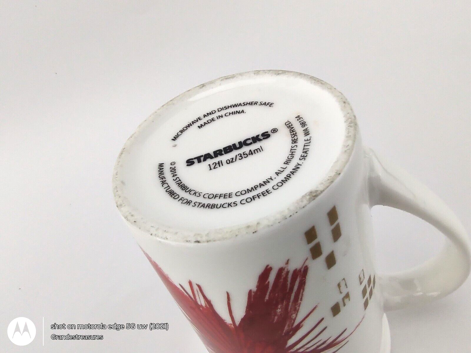 Starbucks Red Gold Abstract Design Coffee Mug Holiday Christmas Winter ...