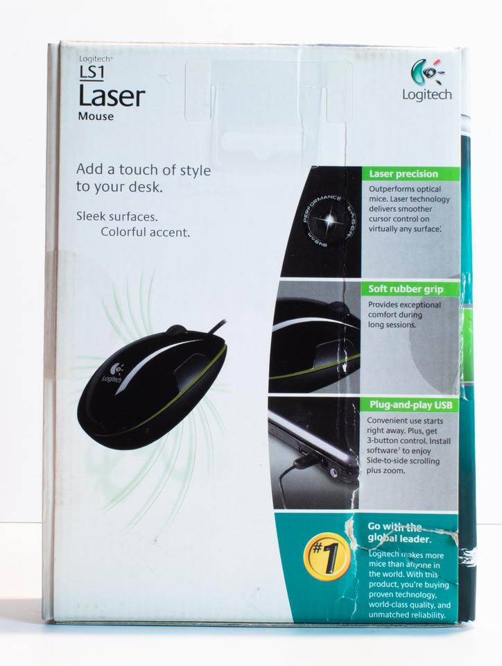 Logitech LS1 Laser Computer Mouse Plug and Play USB NIB | eBay