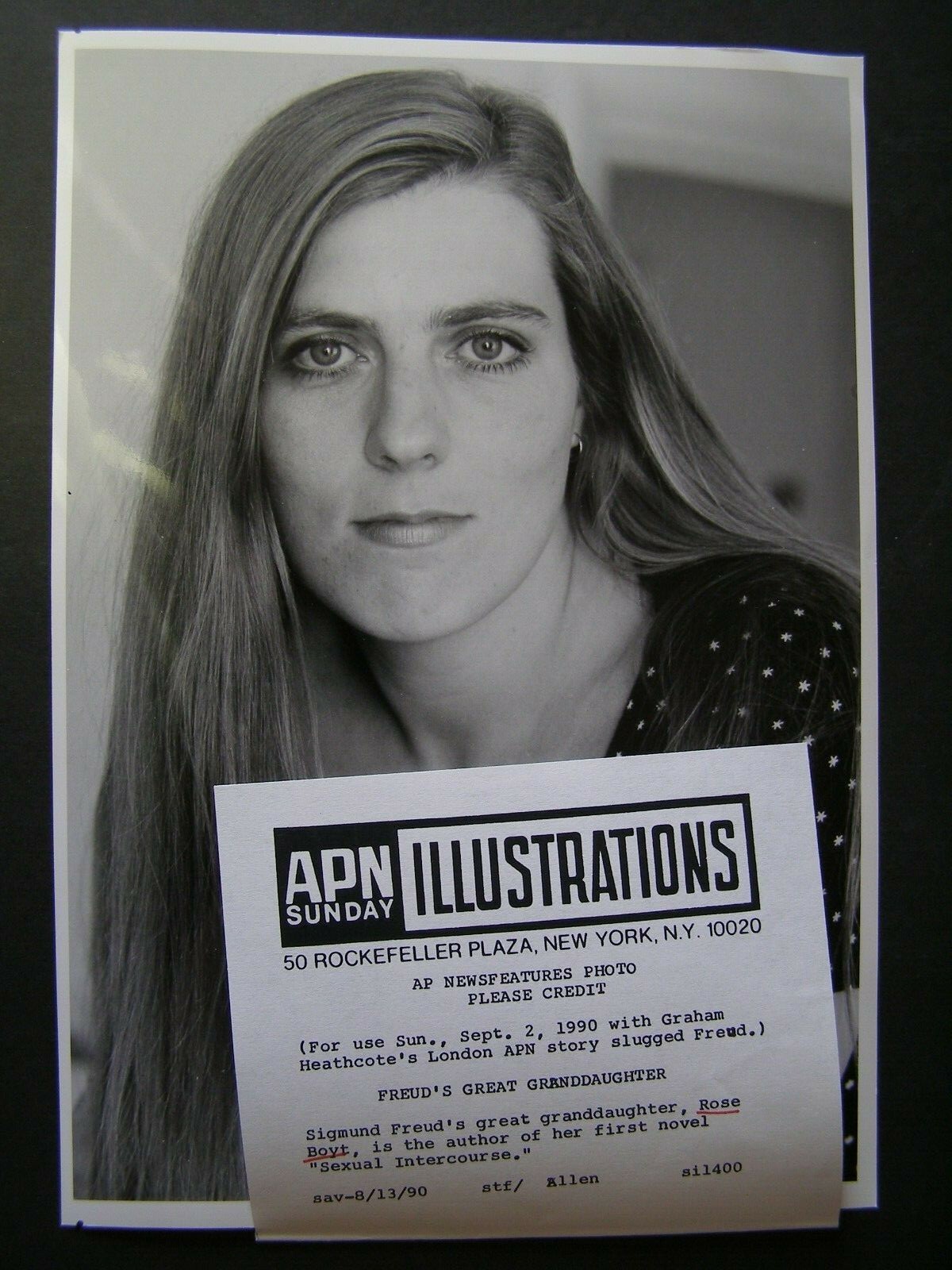 Glossy Press Photo 1990 Sigmund Freud's Great Granddaughter Rose Boyt ...