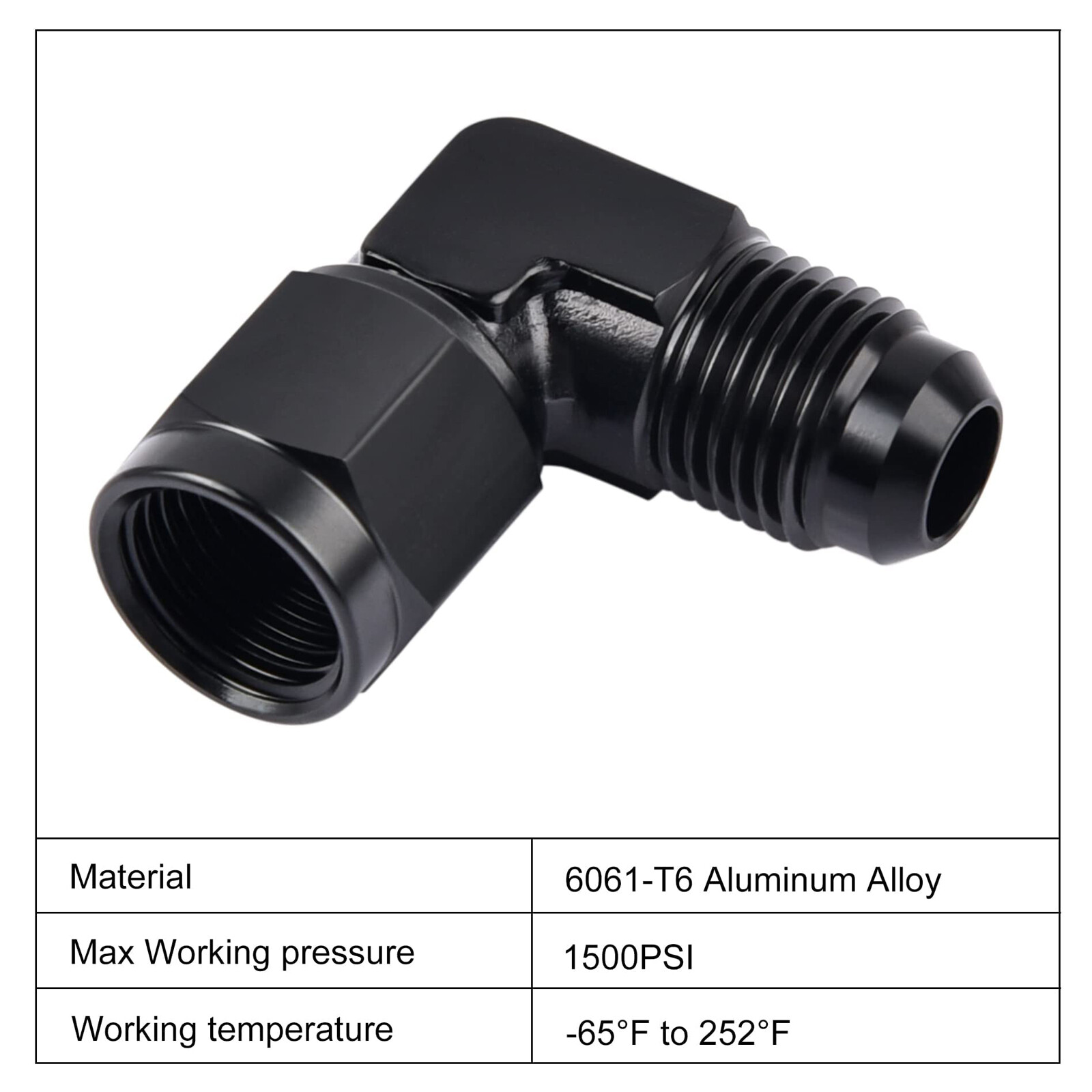 1-2PC AN16 Female to 16AN Male 90 Degree Flare Swivel Hose Fitting ...