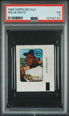 1969 Topps Decals MLB Baseball WILLIE MAYS Trading Card PSA 5 Giants | eBay
