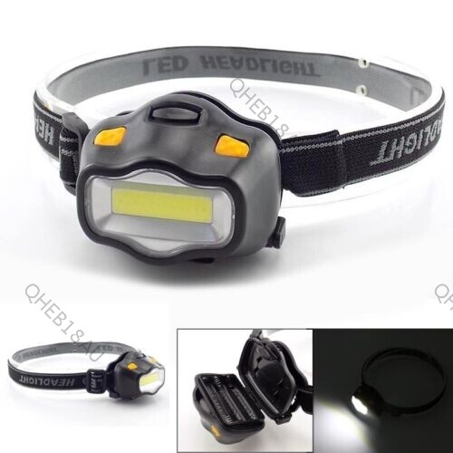 COB LED Headlamp Battery Powered Running Headlight Head Torch light ...