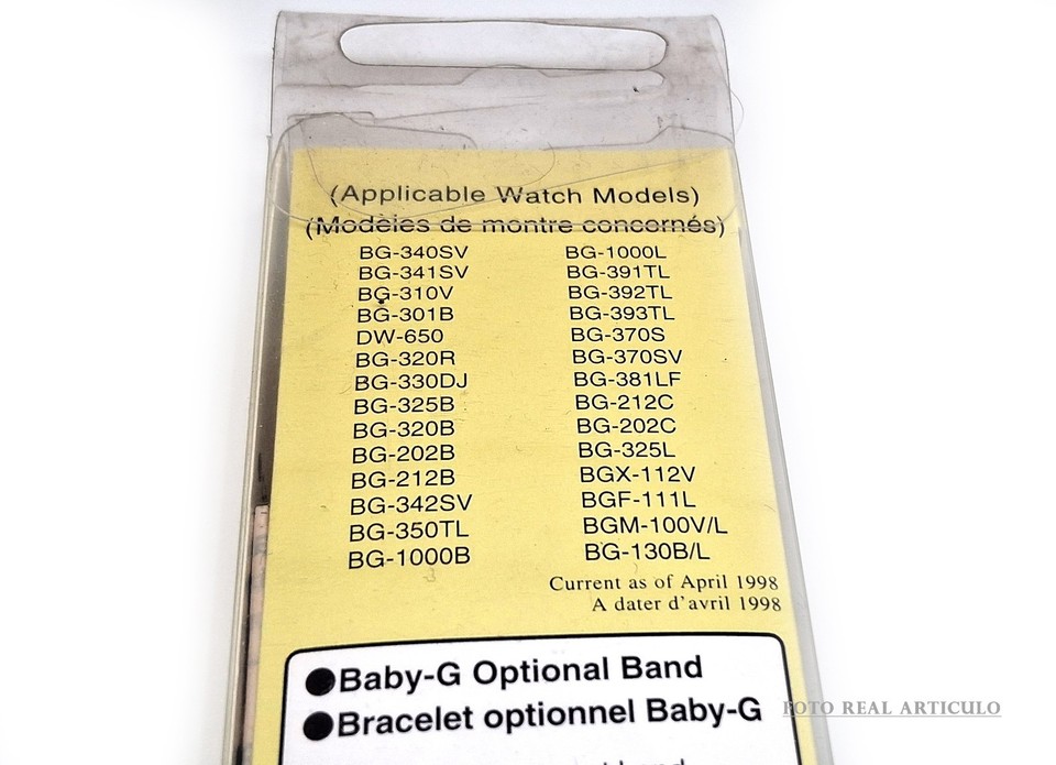 VINTAGE CASIO ORIGINAL OPTIONAL BAND BG-BAND19E-2 BABY-G. | eBay