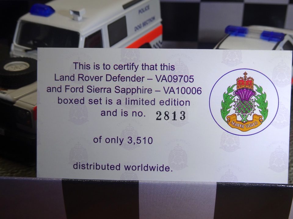 ULTRA RARE 1/43 CORGI VANGUARDS LAND ROVER / SIERRA TAYSIDE POLICE 2 ...