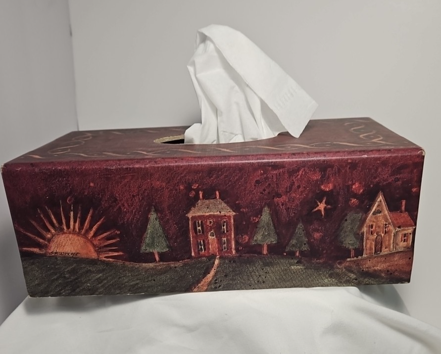 Bob's Boxes Primitives Tissue Box Hometown Susan Winget Colonial Sun ...