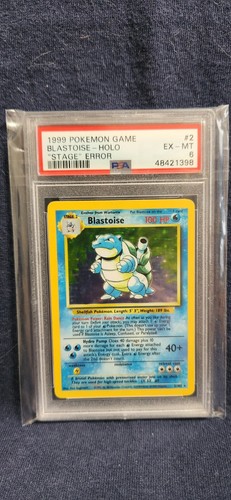 Pokemon PSA 6 Base Set Unlimited "Stage" Error Blastoise 2/102 | eBay