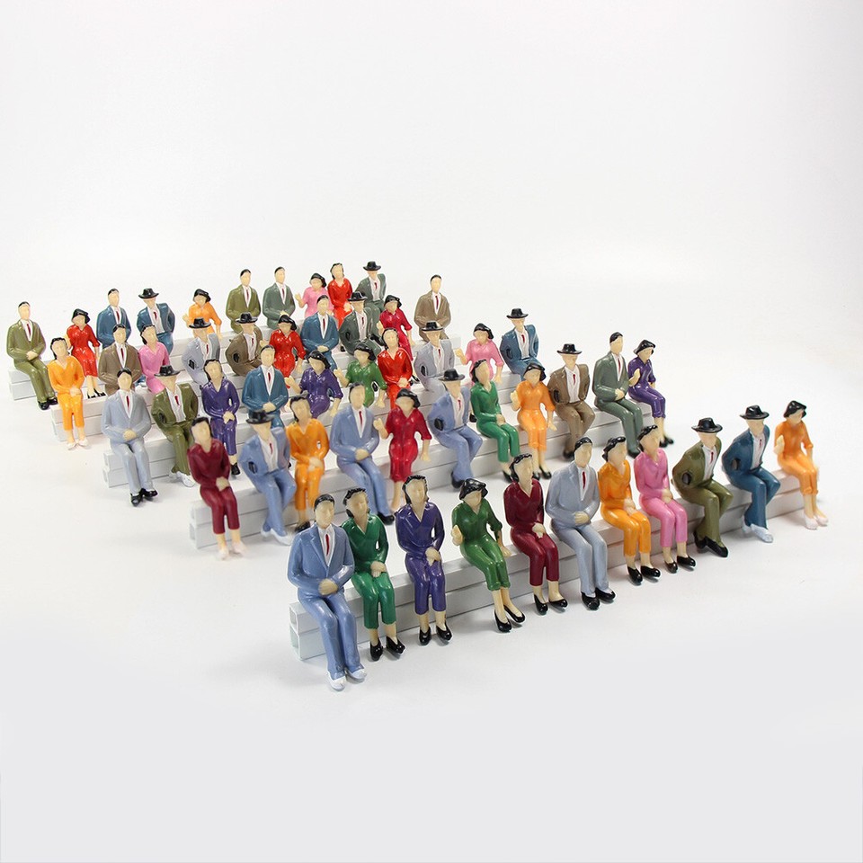 Evemodel 50pcs G scale Model Figures 1:25 All Seated Painted People 4 ...