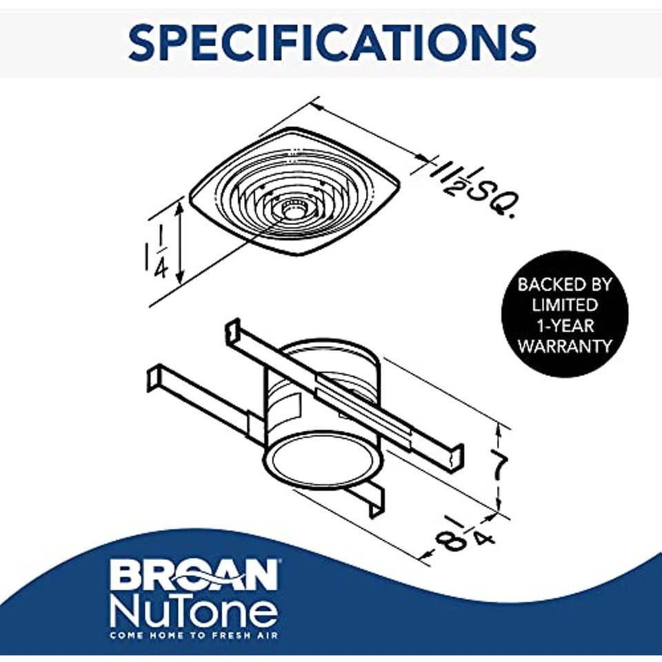 Broan-NuTone 505 Exhaust Fan, White Vertical Discharge Ceiling ...