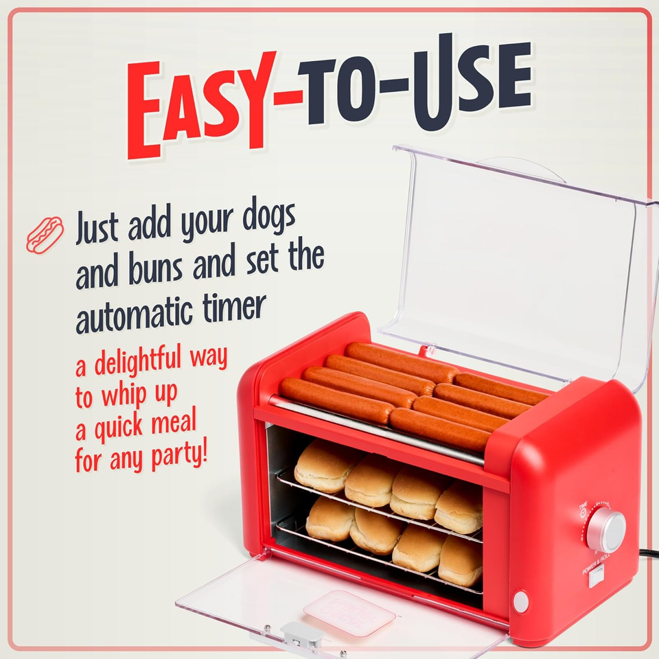Oscar Mayer Extra Large Hot Dog Roller & Bun Toaster Oven, Stainless ...