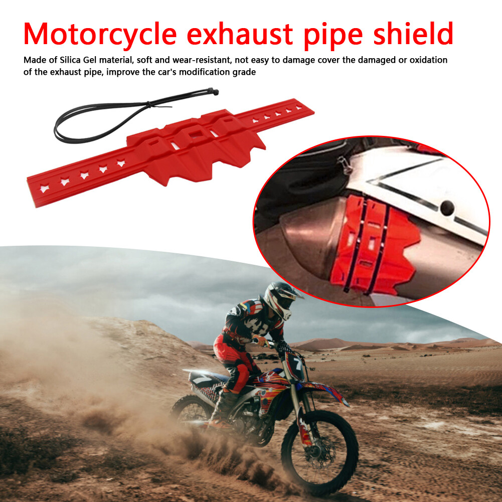 Silicone Round Oval Exhaust Muffler Protector Cover for Motocross (Red ...