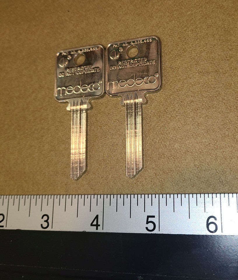 Medeco blank uncut square headed keys, qty. 2 for 1 price - New | eBay