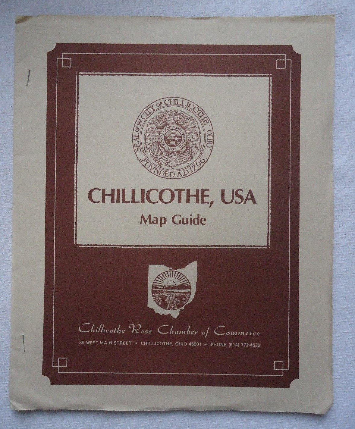 CITY OF CHILLICOTHE OHIO MAP GUIDE ROSS COUNTY 1982 ERA SOFTCOVER ...