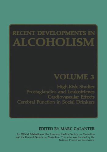 Recent Developments in Alcoholism : Volume 3 by Marc Galanter (2012 ...
