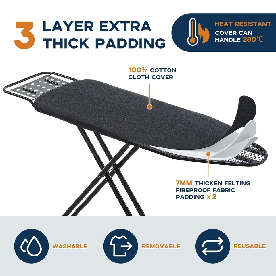 Ironing Board Full Size, 54"x13" Heavy Duty Compact Ironing Board with ...