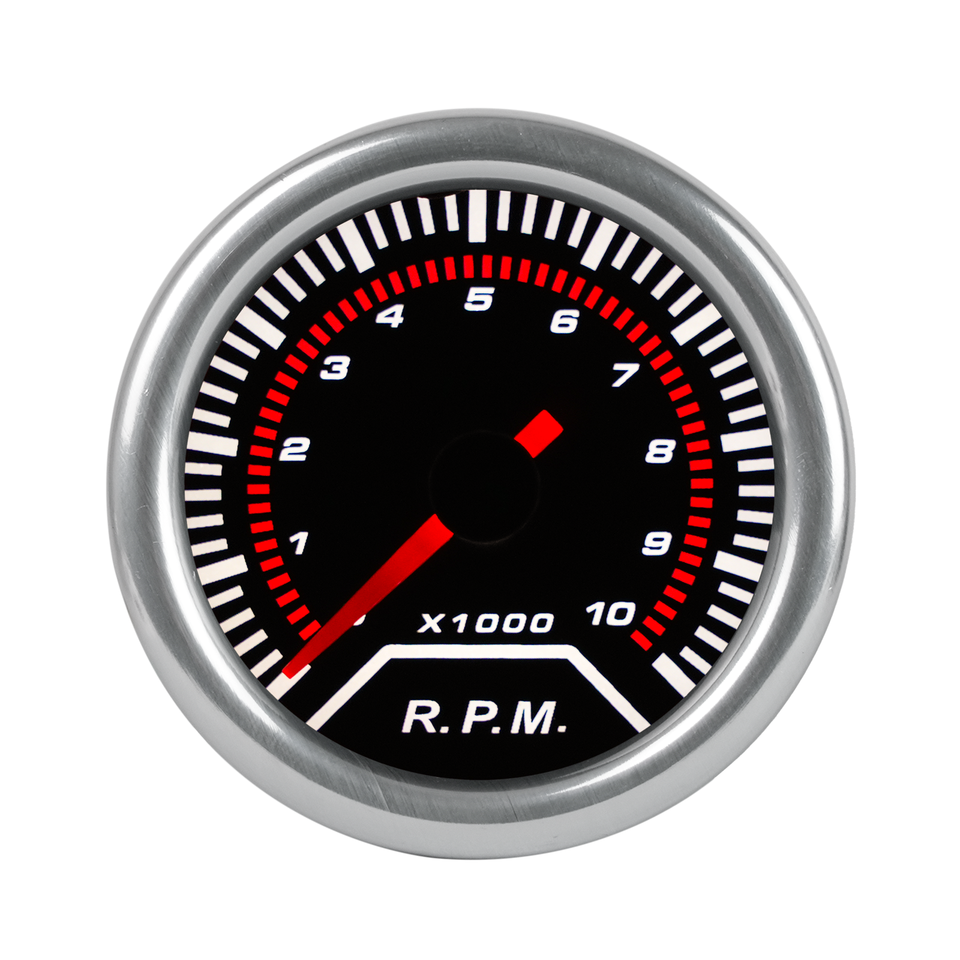Universal 2" 52mm Tachometer Gauge Tacho Meter White LED 0~10000 RPM ...