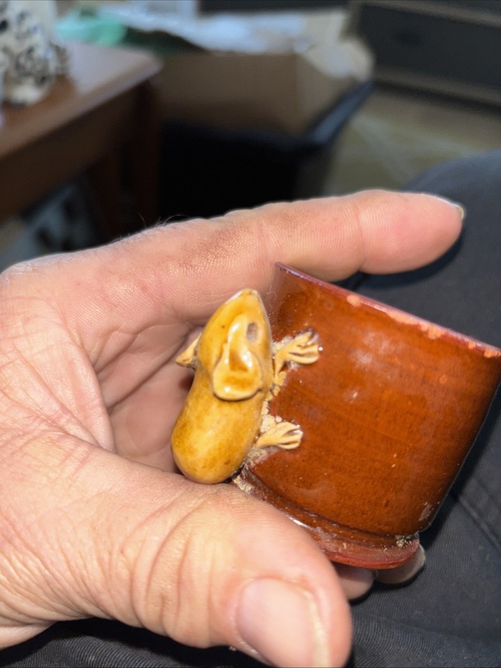 Vintage Studio Pottery Egg Cup With Mouse Design Possibly West Country ...
