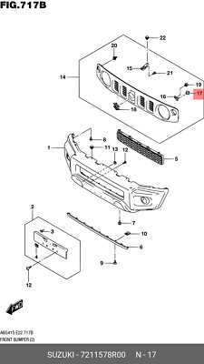 Genuine OE Clip Radiator Grille Lower Bracket Lower For Suzuki 72115 ...