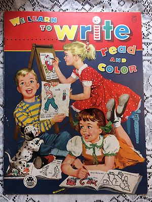 Vintage 1961 Merrill Children's Learn To Write And Color Coloring Book ...
