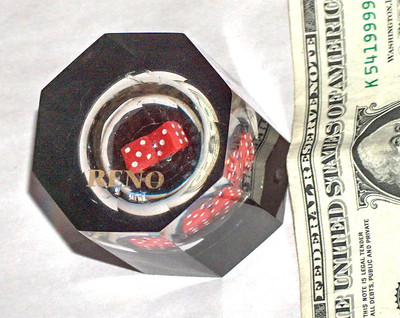 RENO BIGGEST LITTLE CITY In The World Desk Resin Roll Dice Bubble ...