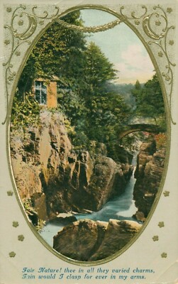 Vintage Edwardian Poetry Verse Postcard 1911 Embossed Framed Ephemera ...