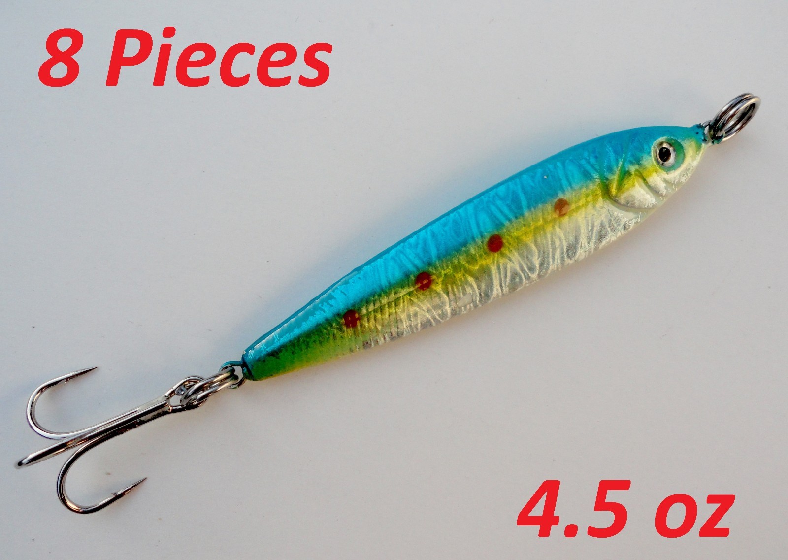 4-1/2oz mega live bait metal jigs 8 Pieces bunker sardine fishing lures ...