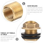 2pcs Brass Bulkhead Coupler 3/8 Inch Female 1/2 Inch Male Water Tank ...