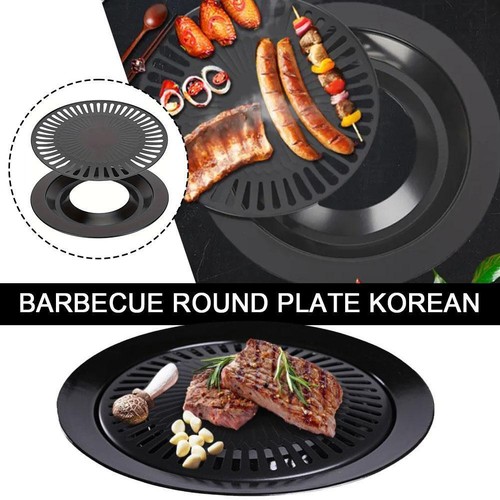 Barbecue Round Plate BBQ Grill No-Burnt Fat Outdoor O6 Picnics Pans ...