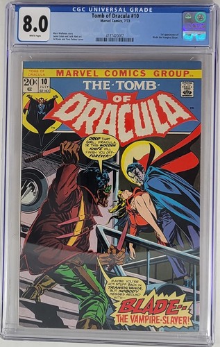 CGC 8.0 White Pages == 1973 TOMB OF DRACULA #10 / 1st Appearance of ...