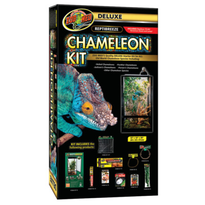 Zoo Med Deluxe ReptiBreeze Chameleon Kit Starter Kit for All Old World ...