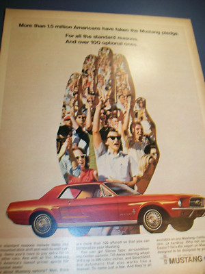 1967 Ford red Mustang large-mag car ad -"1.5 million Americans Mustang ...