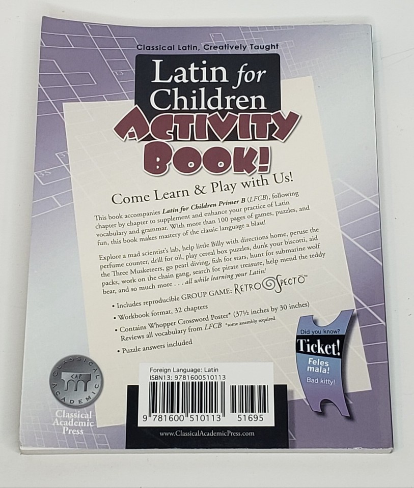 LATIN FOR CHILDREN - Activity Book - Primer B , Classical Latin by Rob ...