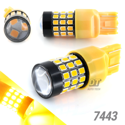 2X 50W 7443 LED Amber Yellow Turn Signal Parking DRL High Power Light ...