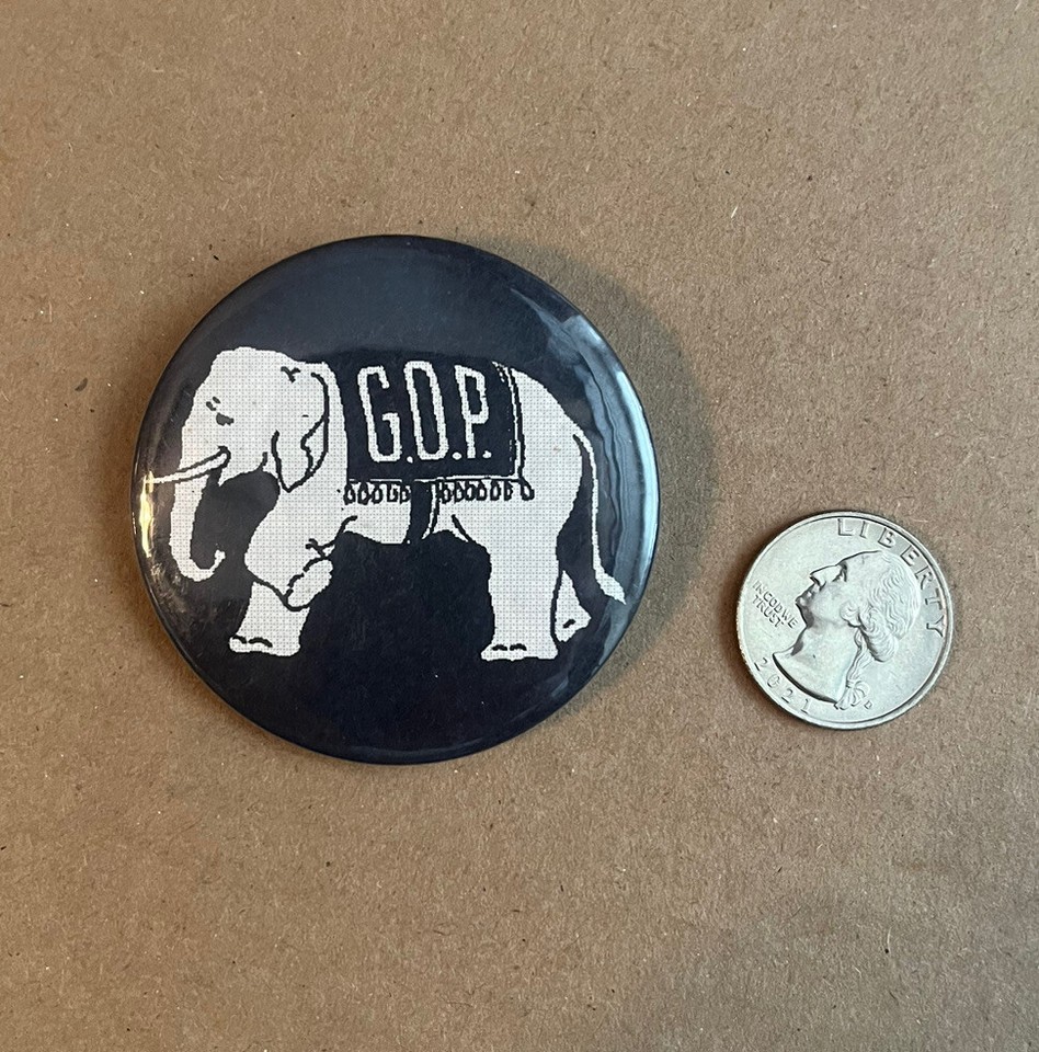 2.25" cello Republican Party Elephant GOP political campaign button pin ...