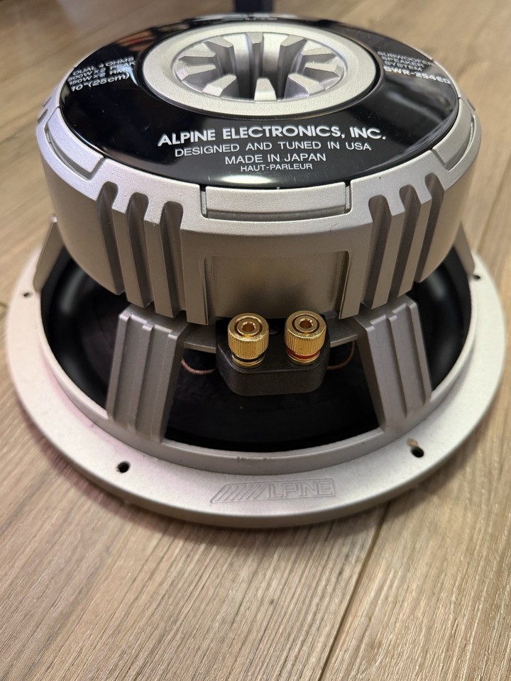 RARE Alpine ZR 10” SWR254ED Subwoofer Vintage 1000W DVC Excellent ...