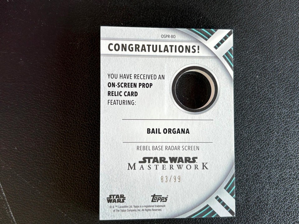 Bail Organa Star Wars Masterwork Rebel Base Scanner Relic 83/99 Star ...