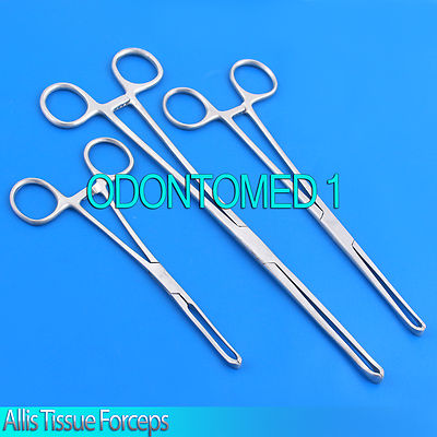 Set Of 3 Premium Grade Allis Tissue Forceps Clamps 5x6 Teeth 6" + 7 ...