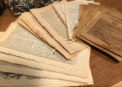 LARGE VTG & Antique Book Pages Lot* Random Mix From a Huge Stack ...