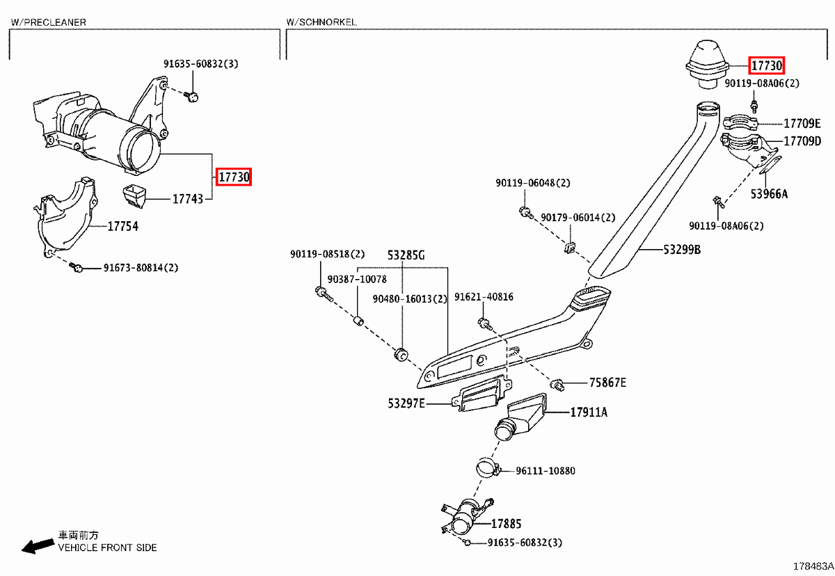 Genuine Toyota Coaster RZB40 HZB70 HZB50 BB60 BB50 BB42 Snorkel Hat Top ...