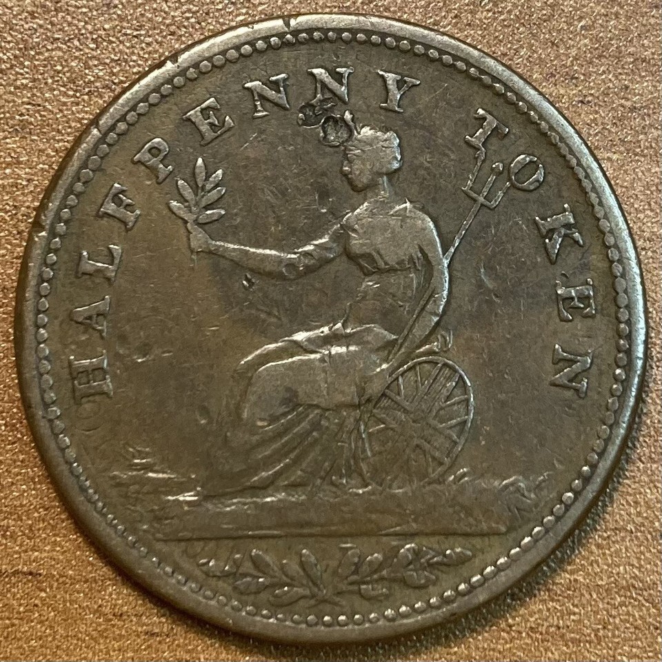 Wellington WE-2B2 Canada Halfpenny Token Overstruck Engrailed Edge ...