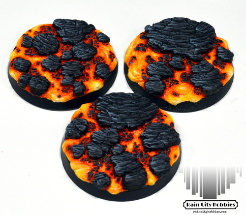 40mm Lava Scenic Base Toppers x3 - Resin - Warhammer 40k | eBay